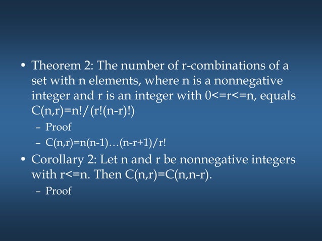 Discrete Math Ch5 counting + proofs | PPT