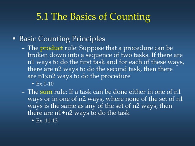Discrete Math Ch5 counting + proofs | PPT