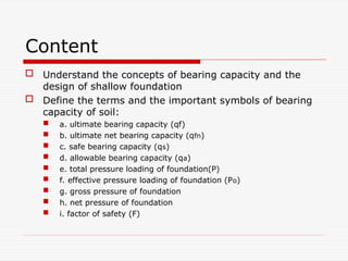 CHAPTER 5 - FOUNDATION (Bearing Capacity) | PPT