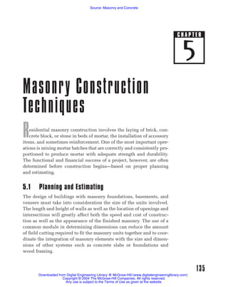 Ch5 masonry construction | PDF