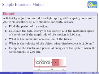 General Physics (Phys 1011): Oscillations & Waves | PDF