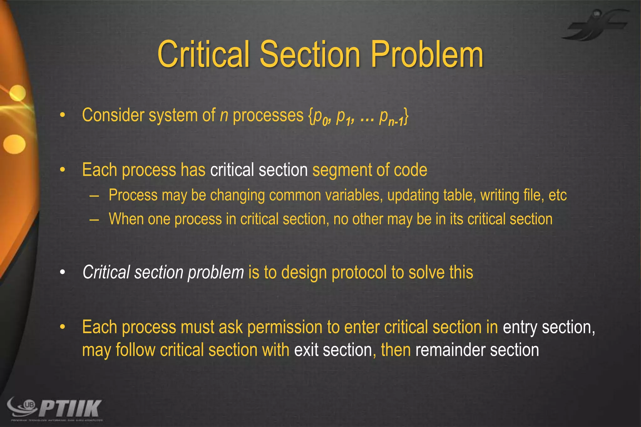 Ch5 process synchronization | PDF | Operating Systems | Computer Software and Applications