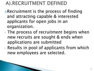 Human Resource Management: Recruitment & Selection | PPT