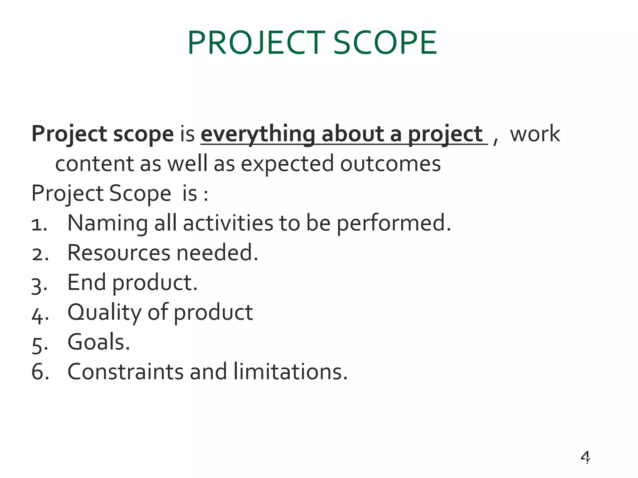 project Development Management (Scope Management ) | PPT
