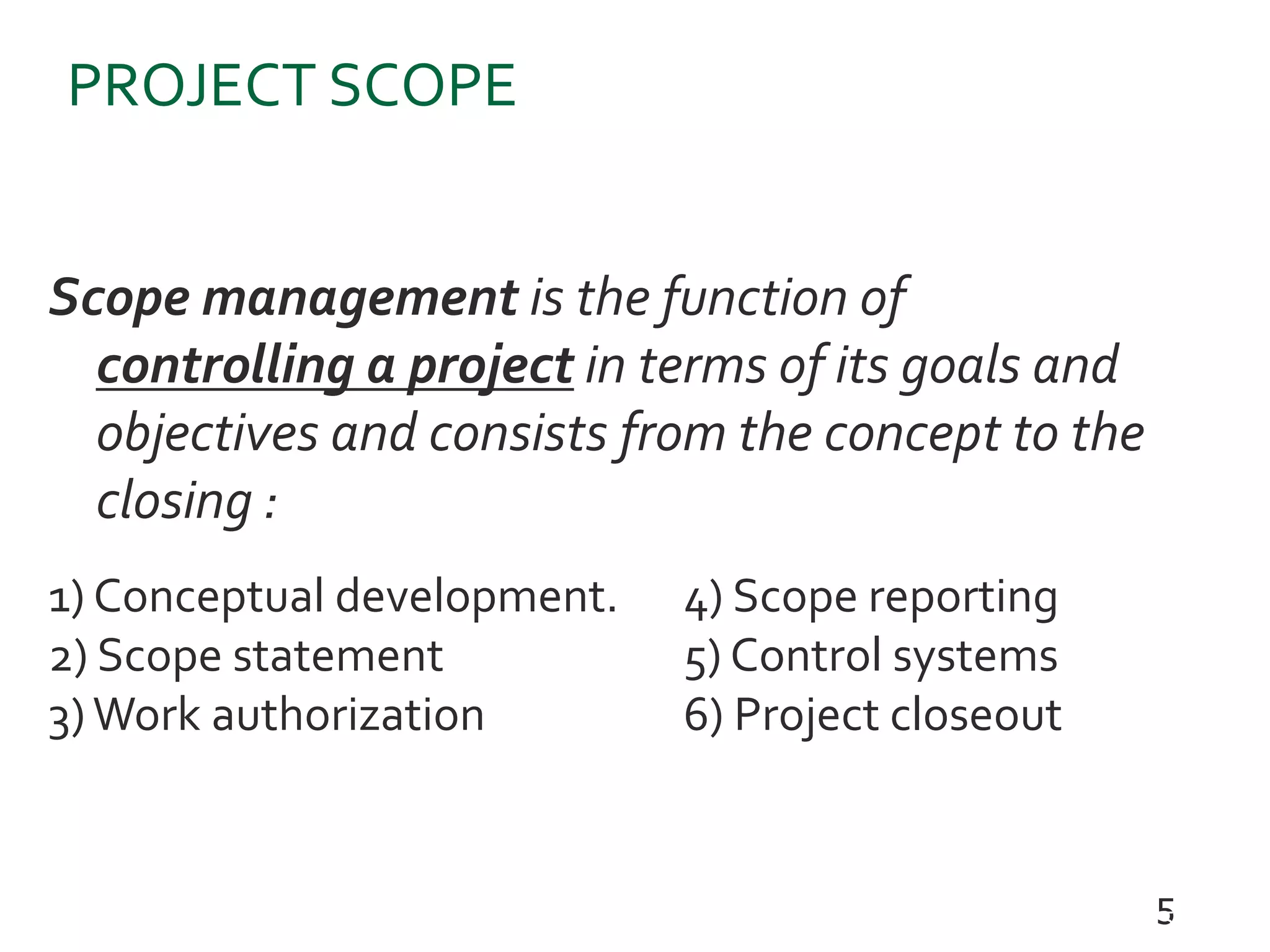 project Development Management (Scope Management ) | PPT
