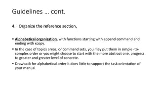 Software Documentation - writing to support - references | PPT