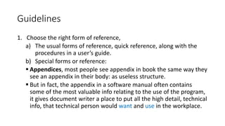 Software Documentation - writing to support - references | PPT