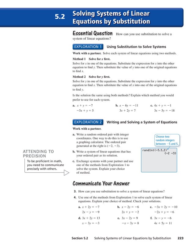 Ch 5 book - systems of linear equations | PDF