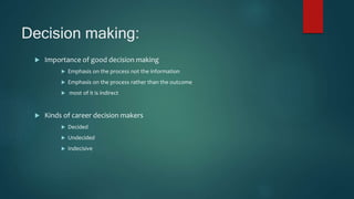 career decision making | PPTX