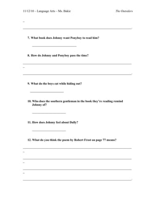 Ch 5 comp questions | DOC | Poetry | Books and Literature