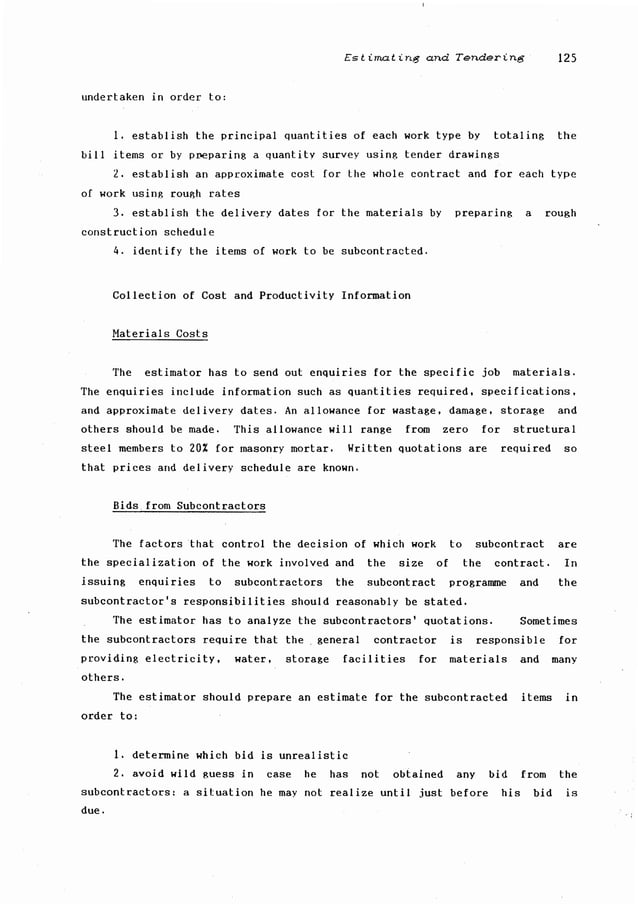Ch 5 estimating and tendering | PDF | Free Download