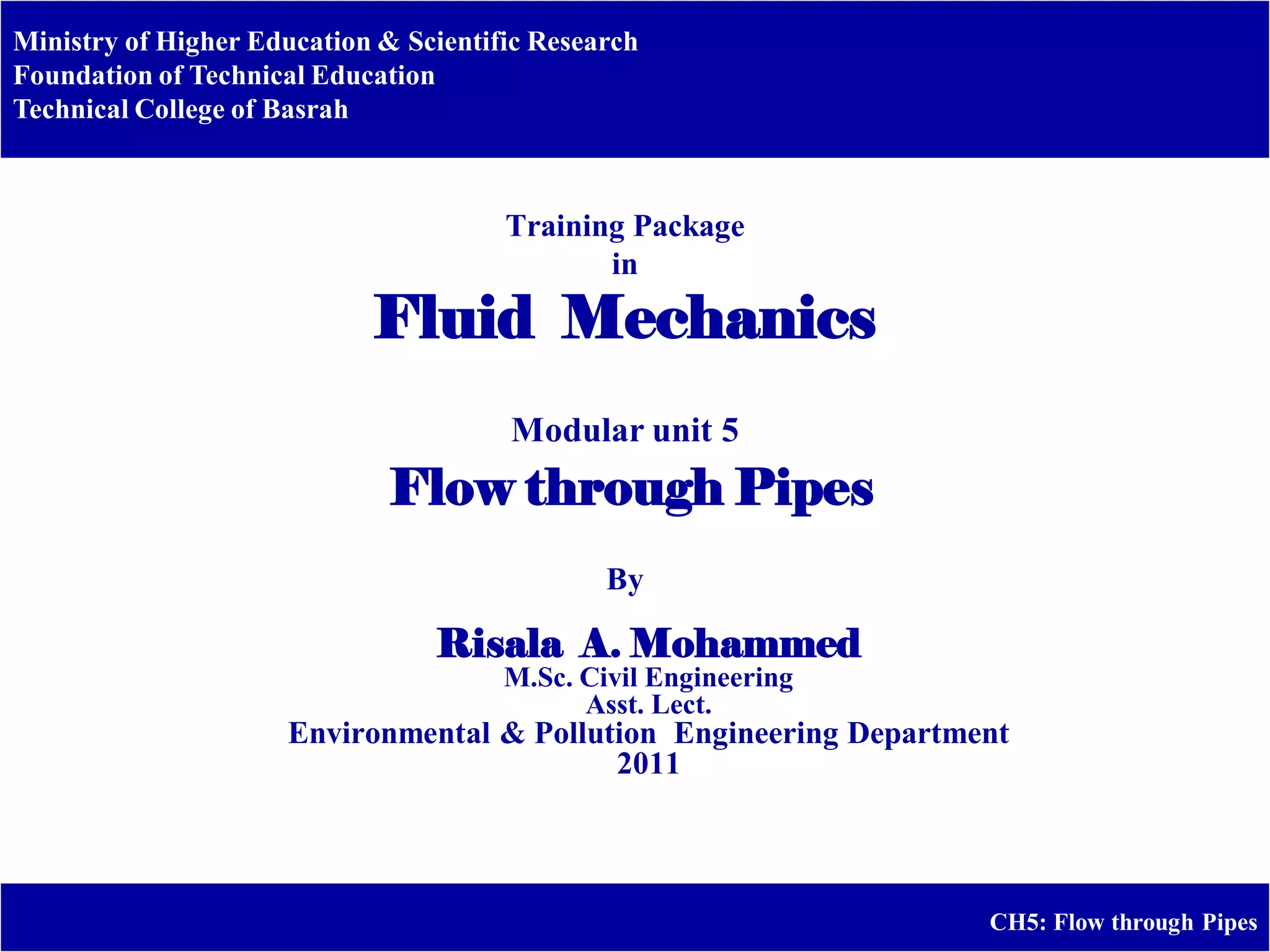 Flow through pipes | PDF
