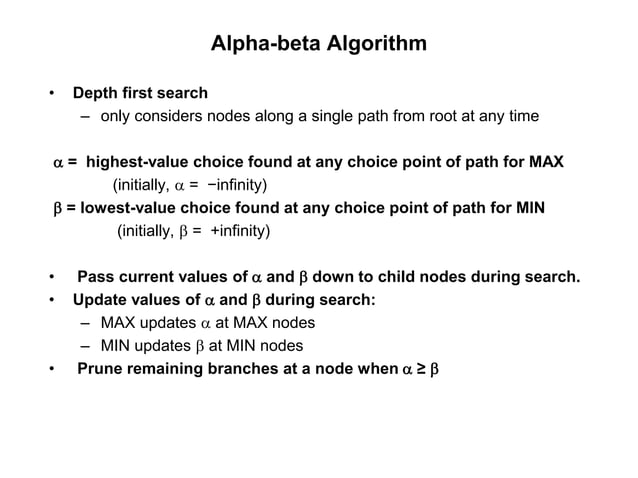 Ch 5 Game Playing Min Max And Alpha Beta Pruning Ppt