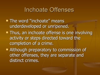 Ch 5 Inchoate Offenses | PPT