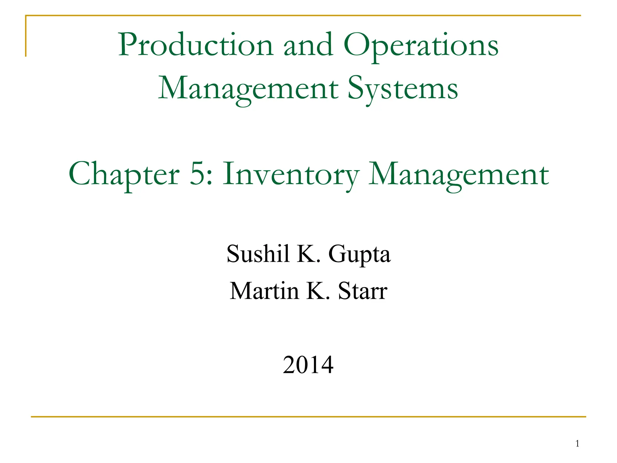 Ch 5 Inventory management slides iijfsjfksjkf | PPT