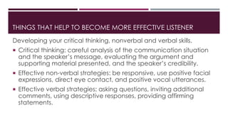 Ch5 listening and critical thinking | PPTX | Education