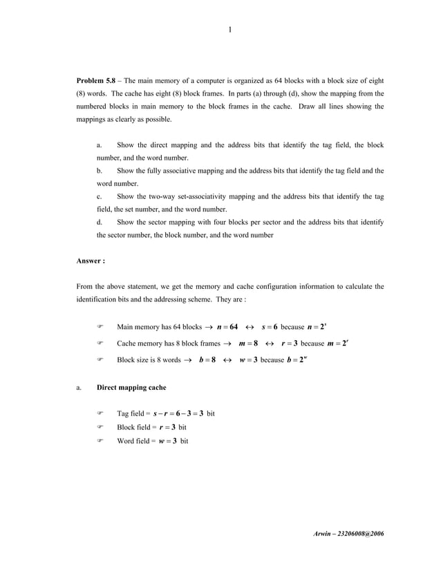 Advanced Computer Architecture chapter 5 problem solutions | PDF | Data ...