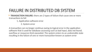 ch5 recovery n security in distributed databse | PPTX