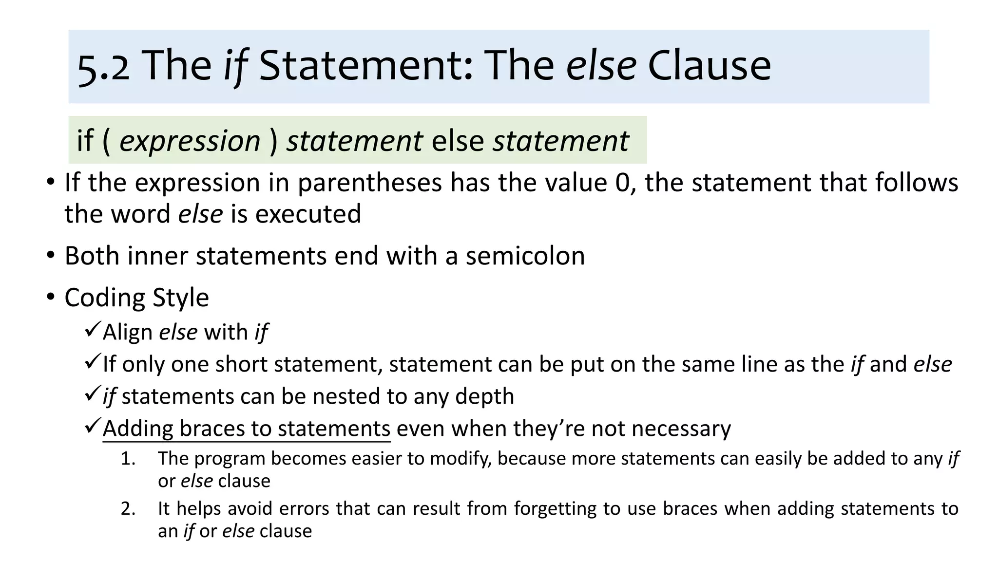 Ch5 Selection Statements | PPT