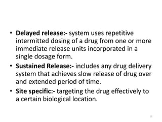 Ch 5 sustained release dosage forms industrial pharmacy | PPTX