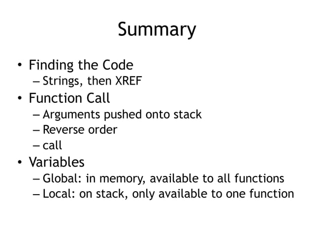 Cnit 126 6 Recognizing C Code Constructs In Assembly Pdf