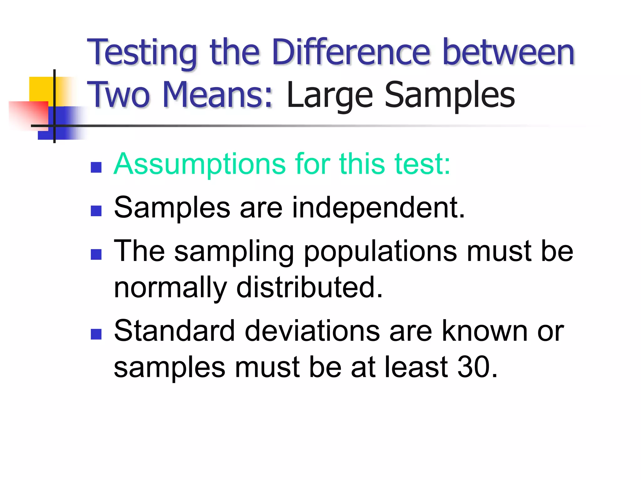 Ch6 Testing the Difference between Means, Variances | PPT