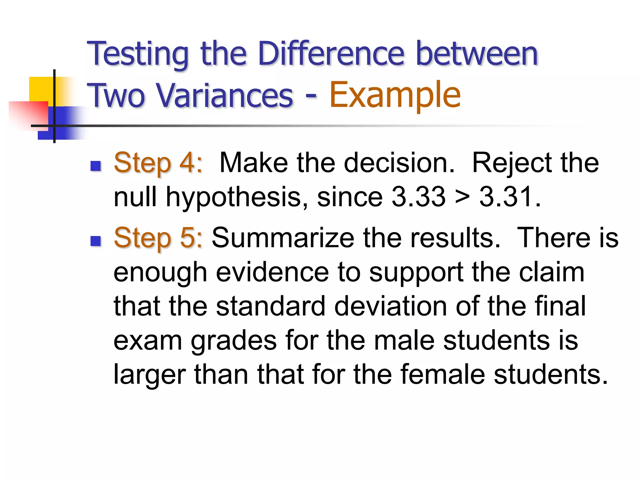 Ch6 Testing the Difference between Means, Variances | PPT
