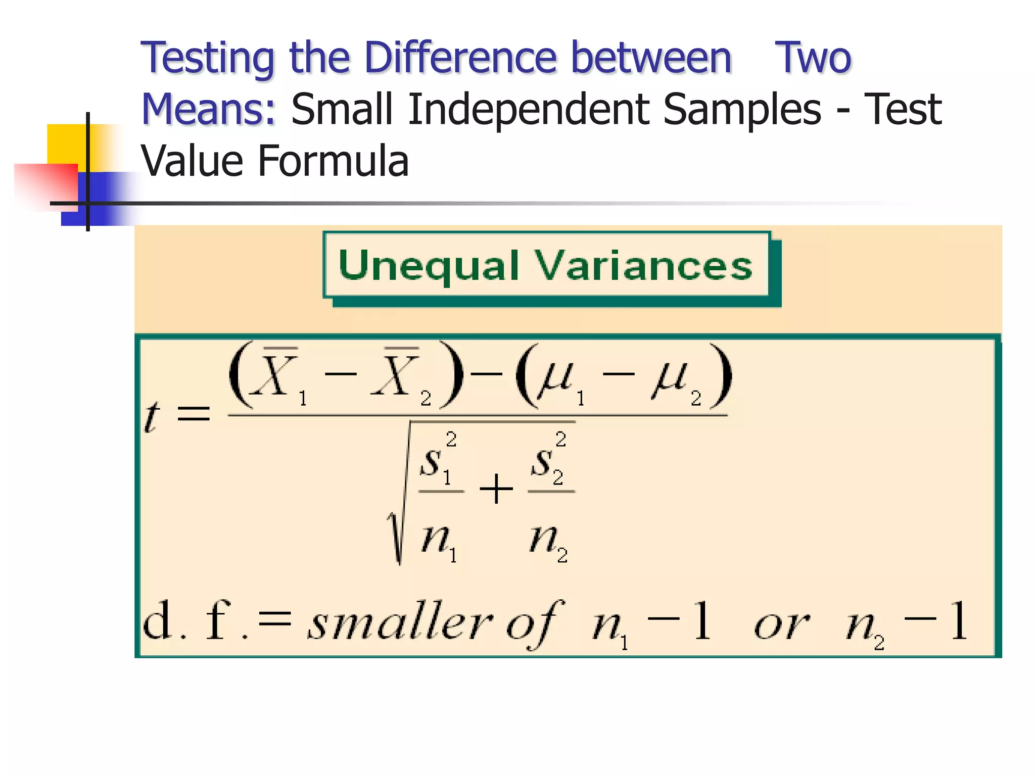Ch6 Testing the Difference between Means, Variances | PPT