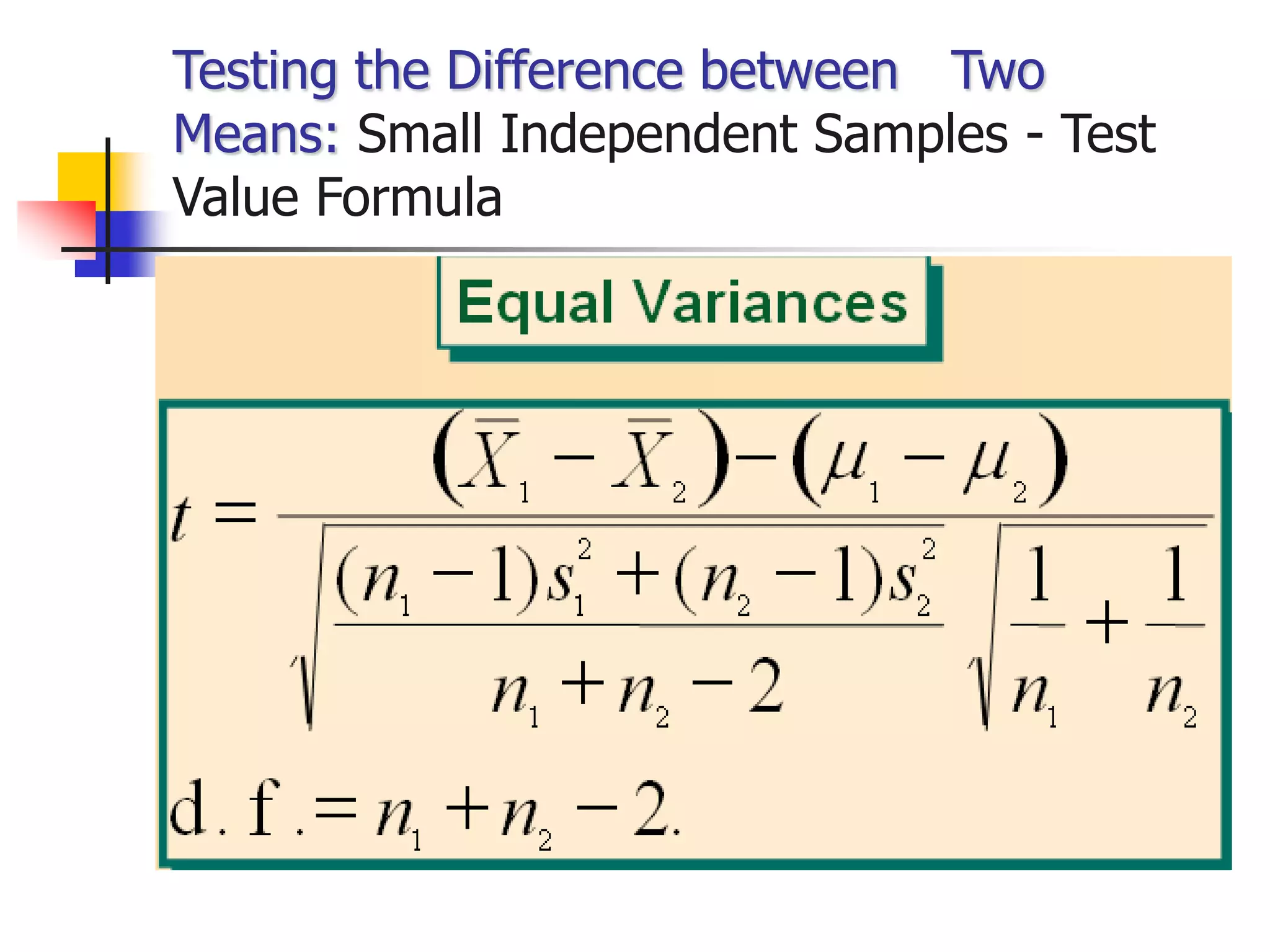 Ch6 Testing the Difference between Means, Variances | PPT