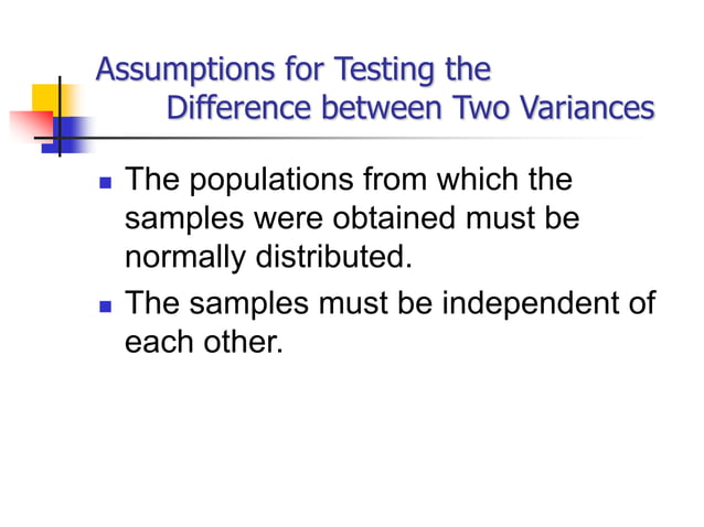 Ch6 Testing the Difference between Means, Variances | PPT