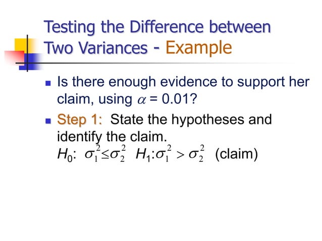 Ch6 Testing the Difference between Means, Variances | PPT