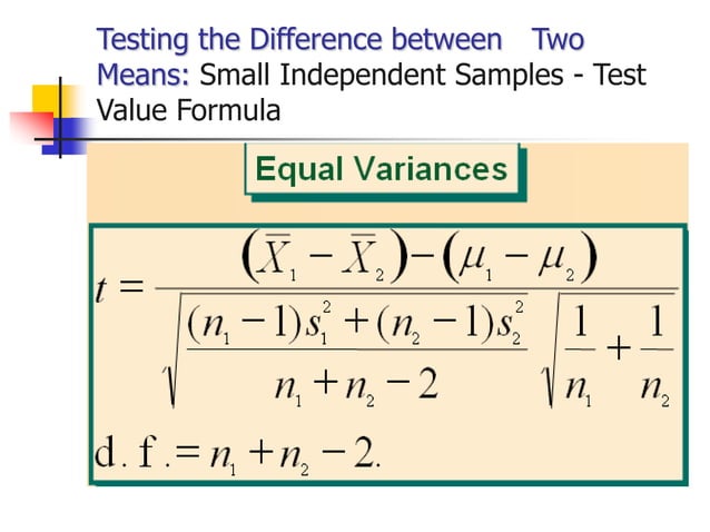Ch6 Testing the Difference between Means, Variances | PPT