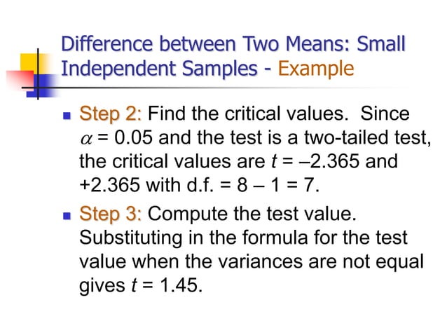 Ch6 Testing the Difference between Means, Variances | PPT