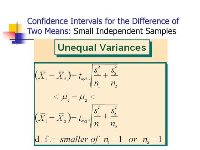 Ch6 Testing the Difference between Means, Variances | PPT