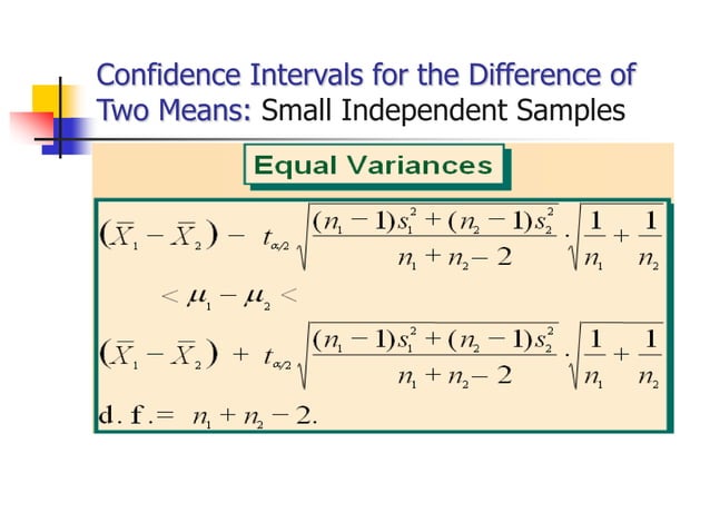 Ch6 Testing the Difference between Means, Variances | PPT