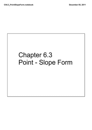 Ch6.3 Point-Slope Form | PDF