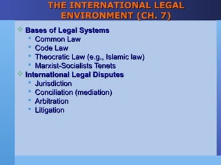Ch 6 7 international political and legal environment | PPT