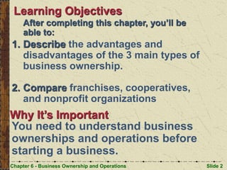 Ch6 -business_ownership_and_operations | PPT
