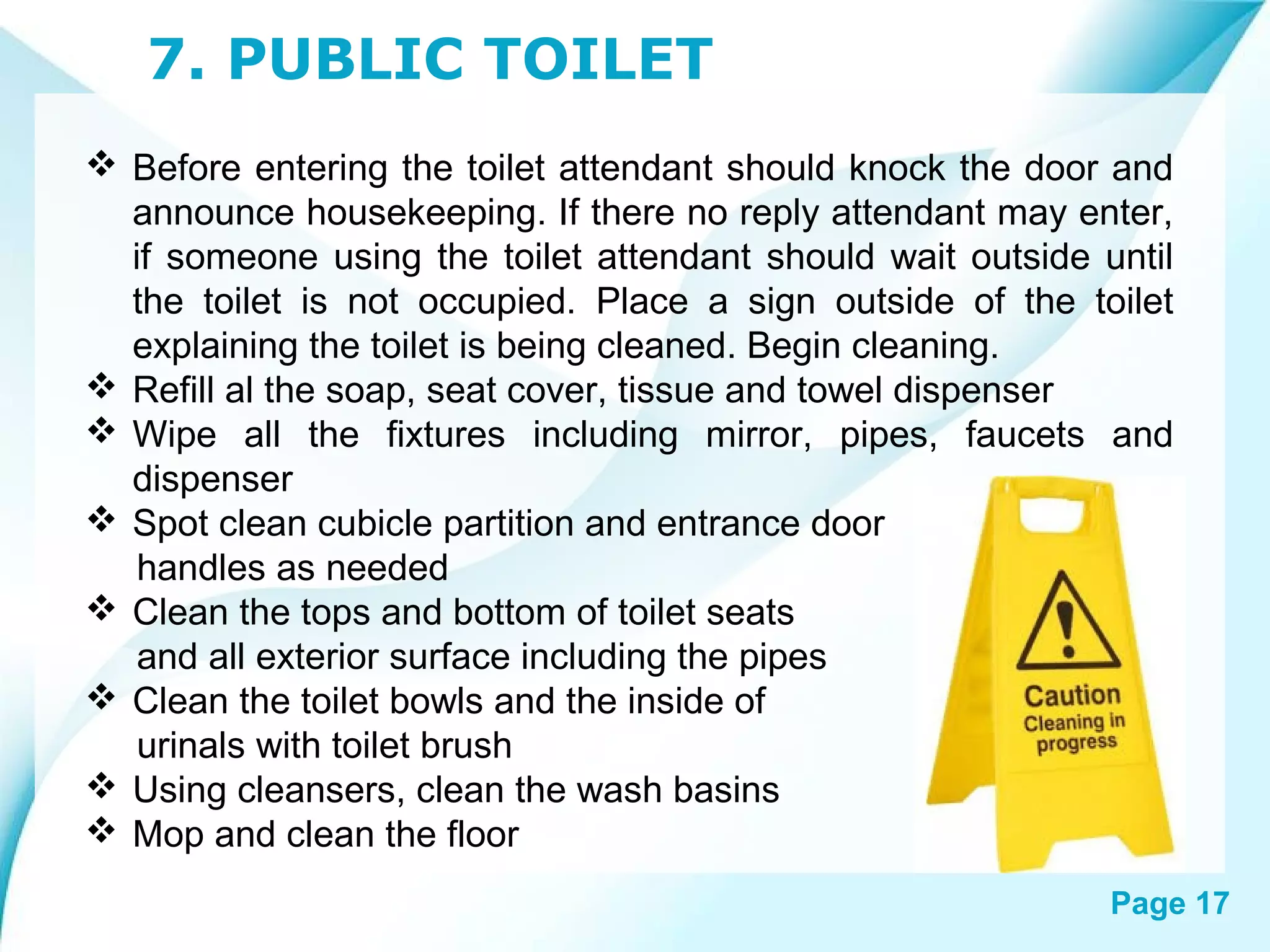 HOUSEKEEPING OPERATION: CLEANING PUBLIC AREAS | PPT