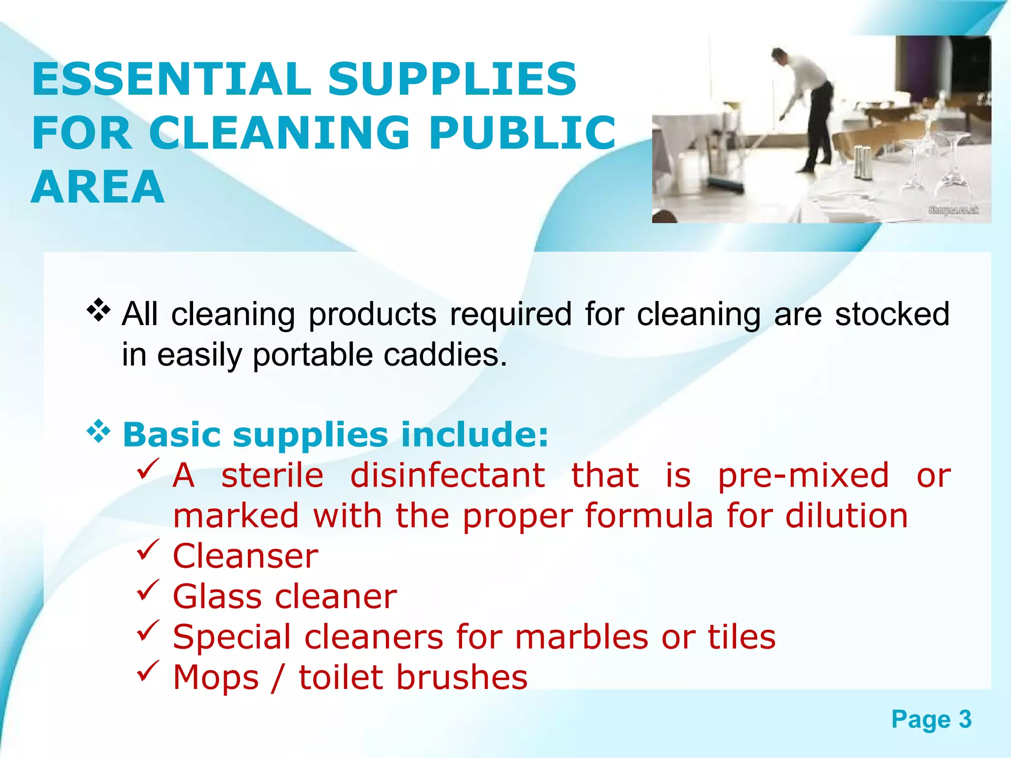 HOUSEKEEPING OPERATION: CLEANING PUBLIC AREAS | PPT