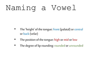 English Phonology - 04-Vowels and Dihptongs | PPT