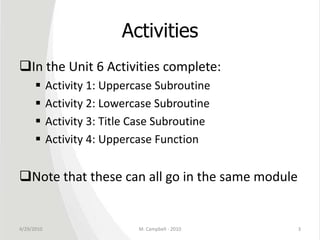 Unit 6: Functions and Subroutines | PPTX | Programming Languages | Computing