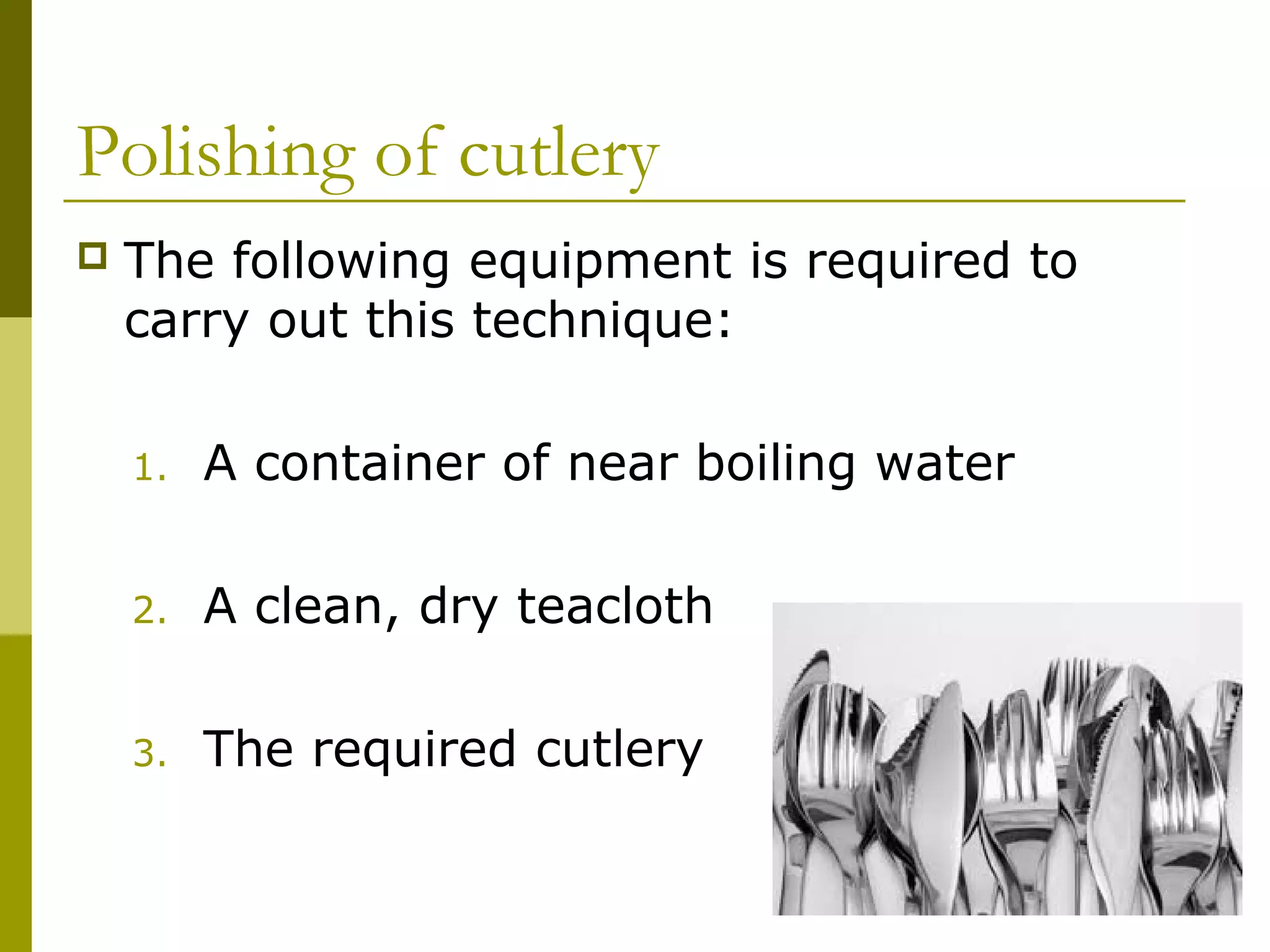 THE FOOD SERVICE SEQUENCE (MISE EN PLACE) | PPT