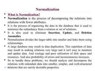Chapter six - Normalization.ppt fundamental of db | PPT