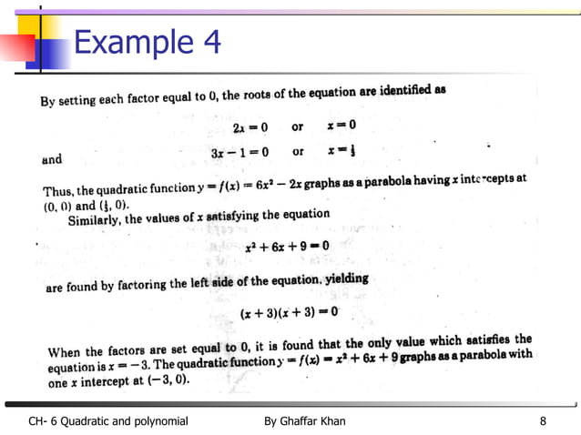 Quadratic And Polinomial Function | PPT