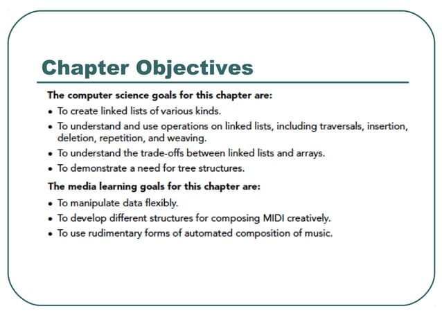 Teaching linked lists data structures using MIDI | PPT