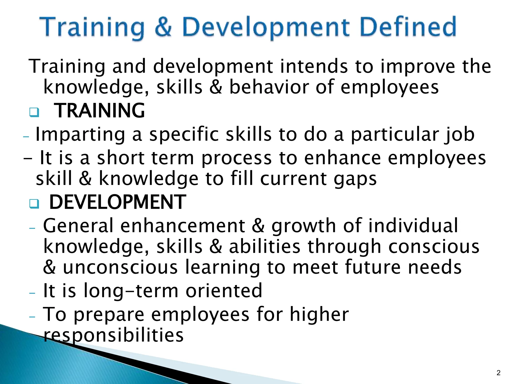 Human Resource Management: Training & Development | PPT