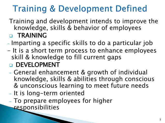 Human Resource Management: Training & Development | PPT