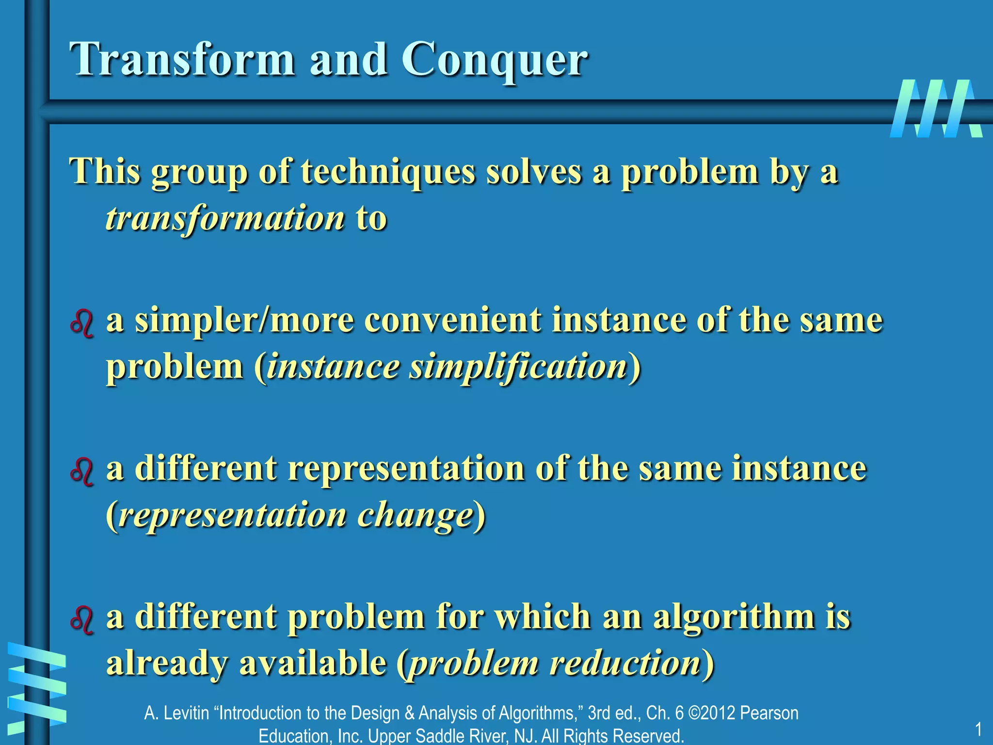 Ch6 transform and conquer | PPT