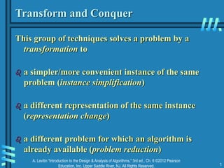 Ch6 transform and conquer | PPT | Programming Languages | Computing